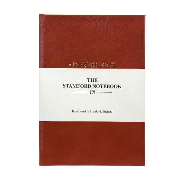 Hand Bound Leather Address Book - Mid Brown – The Stamford Notebook Co.